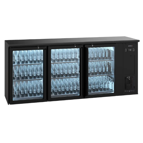 Gamko Bottle Cooler Undercounter Triple Door Glass — Walrus Cooler Company